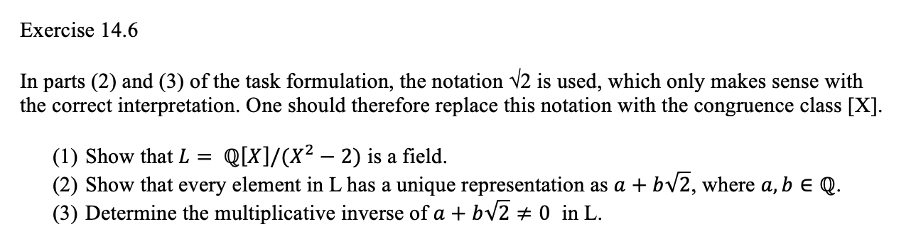 Solved Exercise 14.6In parts (2) ﻿and (3) ﻿of the task | Chegg.com