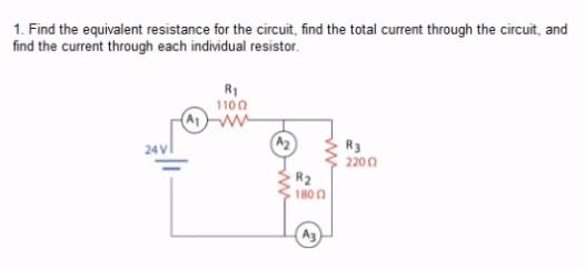Solved 1. Find the equivalent resistance for the circuit, | Chegg.com