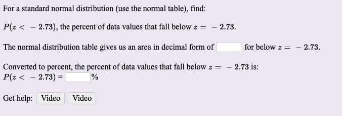 Solved For a standard normal distribution (use the normal | Chegg.com