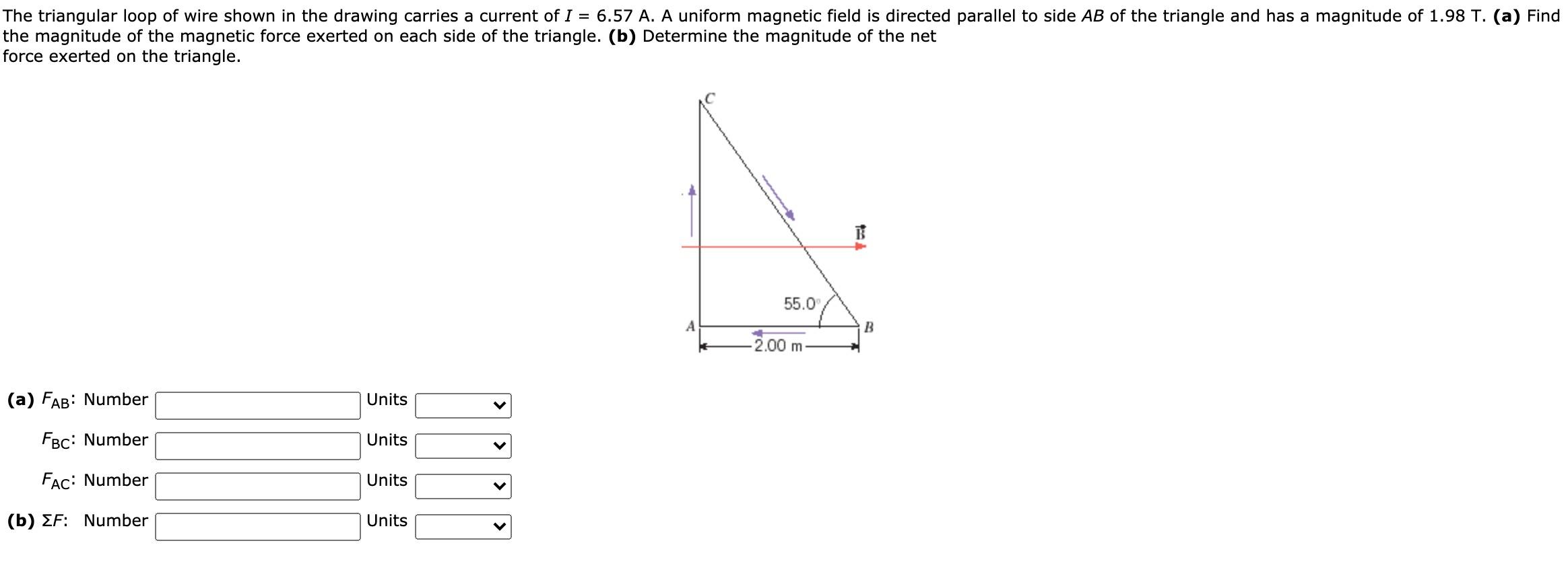 Solved The triangular loop of wire shown in the drawing | Chegg.com