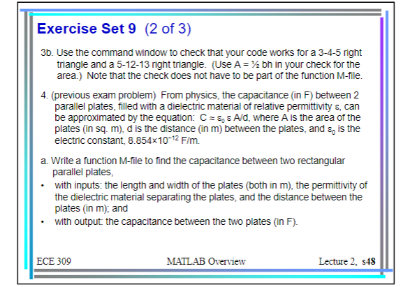 Solved Exercise Set 9 (1 of 3) Remember, the first | Chegg.com