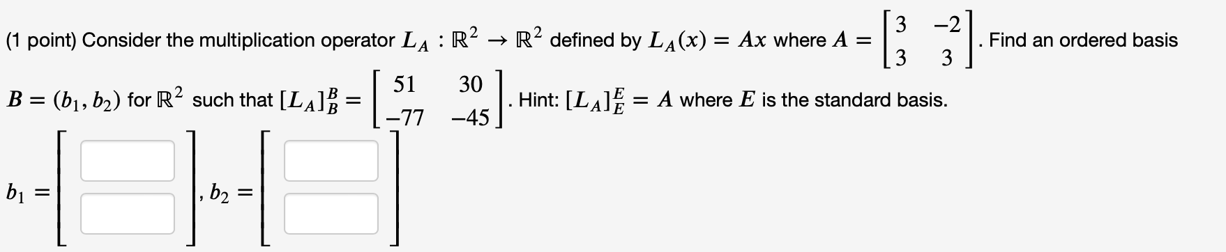 Solved (1 point) Consider the multiplication operator | Chegg.com