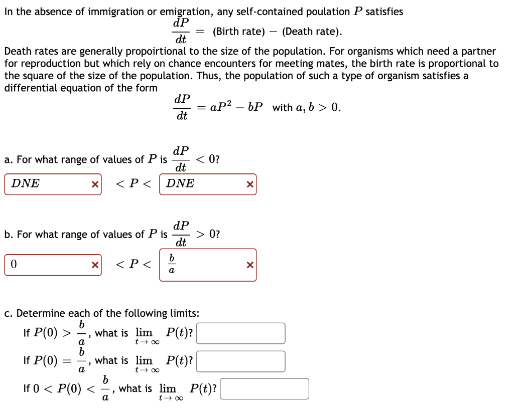 Solved In the absence of immigration or emigration, any | Chegg.com