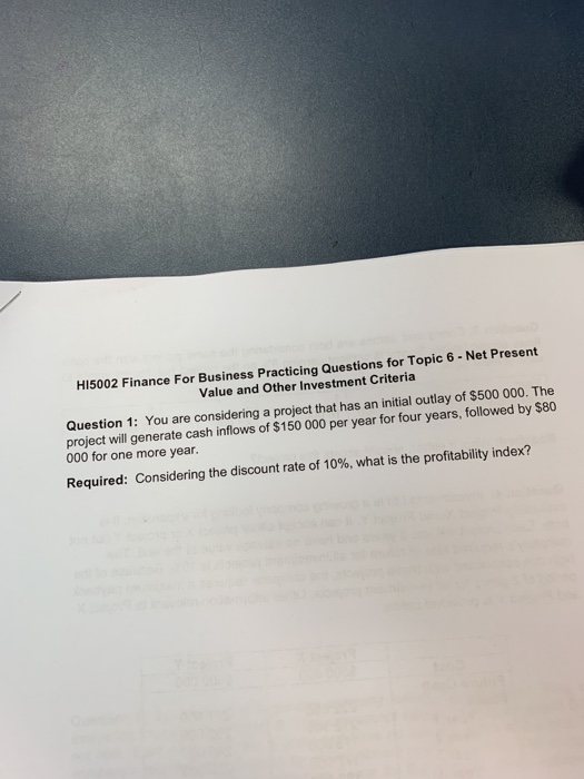 Solved HI5002 Finance For Business Practicing Questions for | Chegg.com