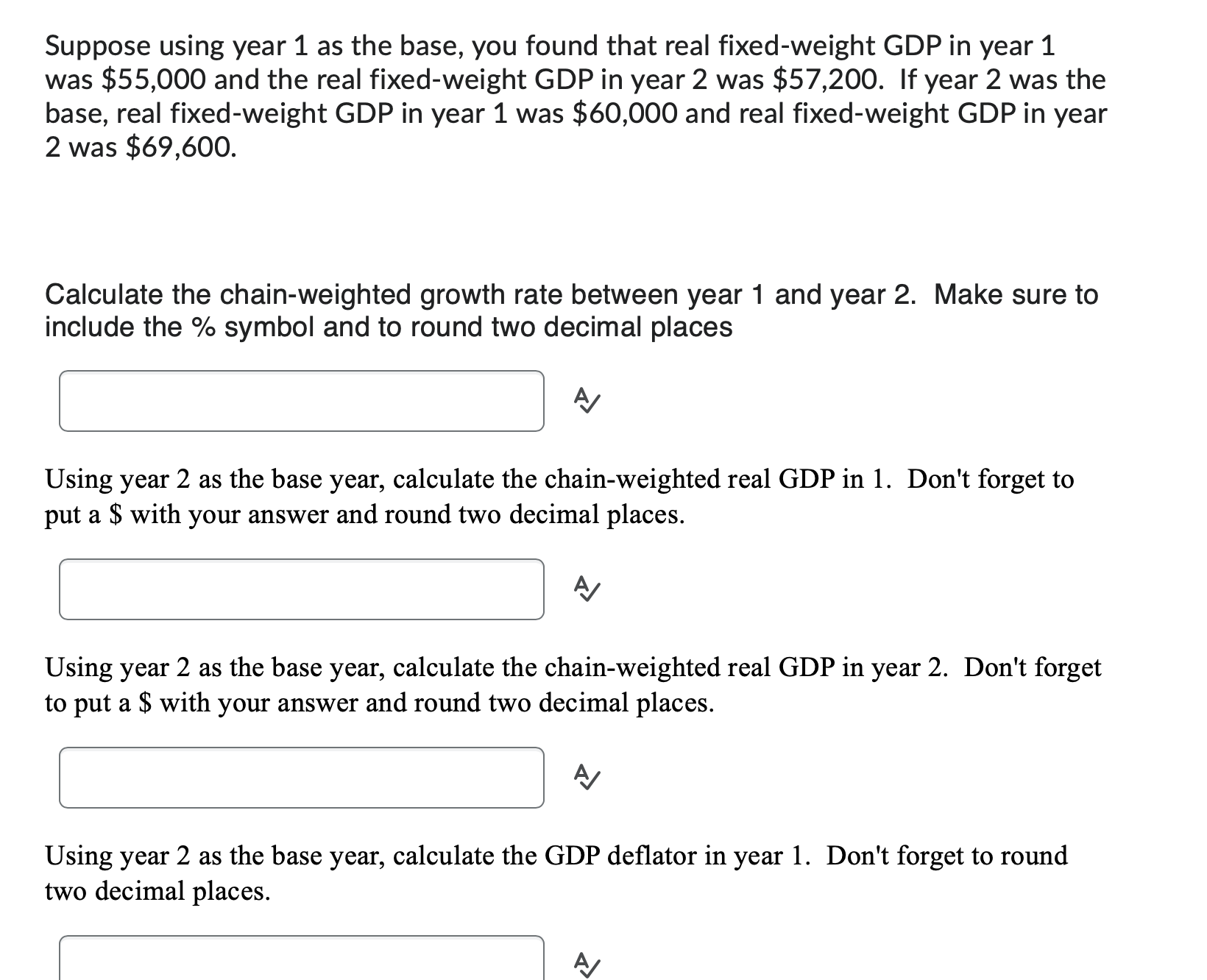 Solved Suppose using year 1 as the base, you found that real | Chegg.com