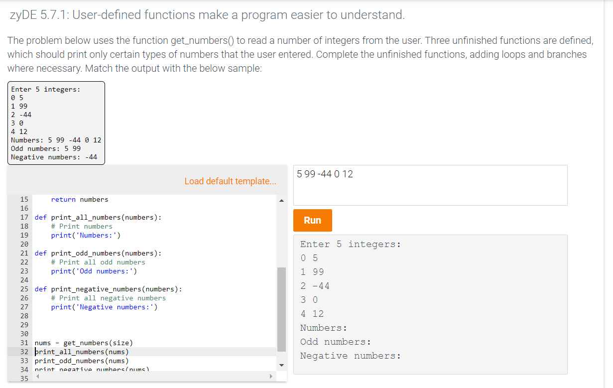 Solved CHALLENGE ACTIVITY 5 6 1 Function Stubs Statistics Chegg