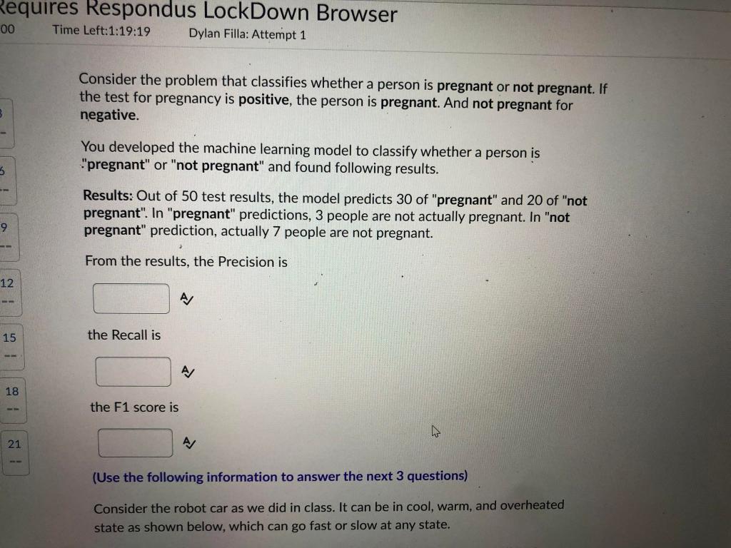 Solved Consider the problem that classifies whether a person | Chegg.com