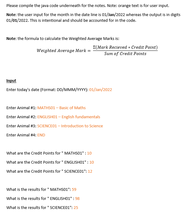 Solved Please compile the java code underneath for the | Chegg.com