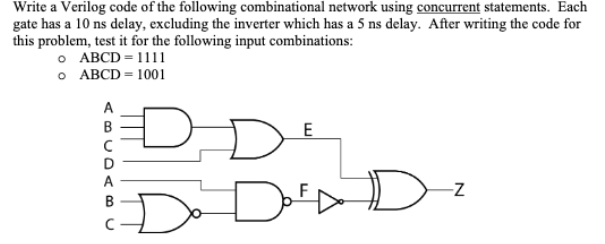 Solved Write A Verilog Code Of The Following Combinational 3294