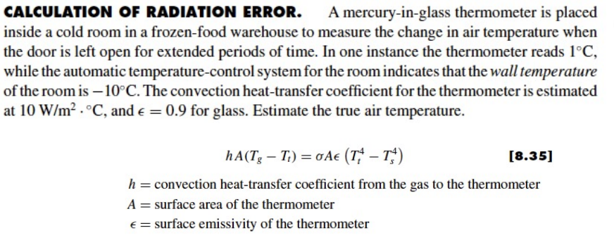 Solved CALCULATION OF RADIATION ERROR. A mercury-in-glass | Chegg.com