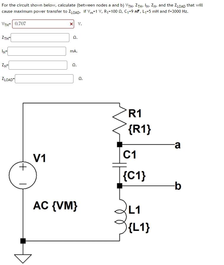 Solved For the circuit shown below, calculate (between nodes | Chegg.com