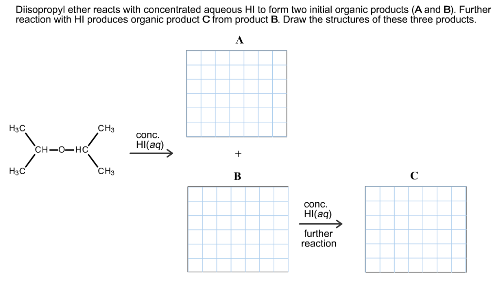 Solved Diisopropyl ether reacts with concentrated aqueous Hl | Chegg.com