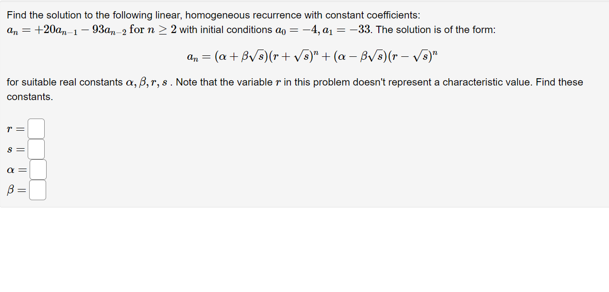 Solved Find the solution to the following linear, | Chegg.com