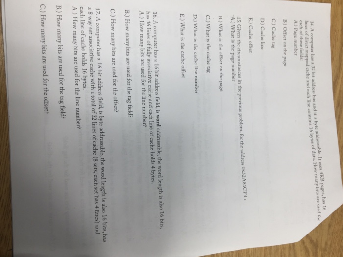 Solved computer has a 32 bit address bus and it is byte | Chegg.com