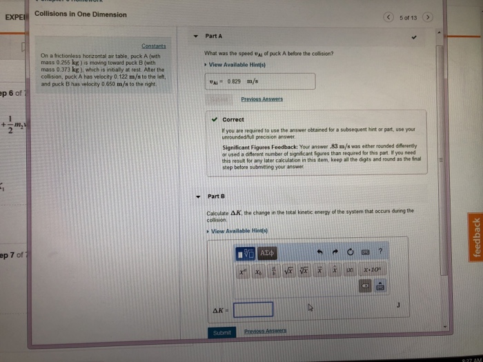 Solved Collisions in One Dimension EXPE