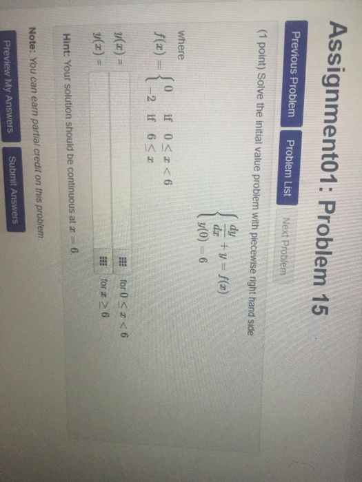 Solved Assignment01: Problem 15 Previous Problem Problem | Chegg.com