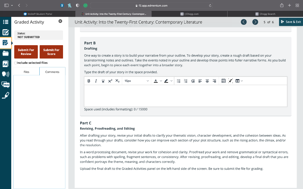 Writing Literature You will plan, write, and revise a | Chegg.com
