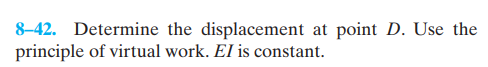 Solved 8-42. Determine the displacement at point D. Use the | Chegg.com