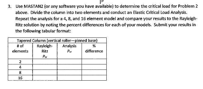 3. Use MASTAN2 (or any software you have available) | Chegg.com