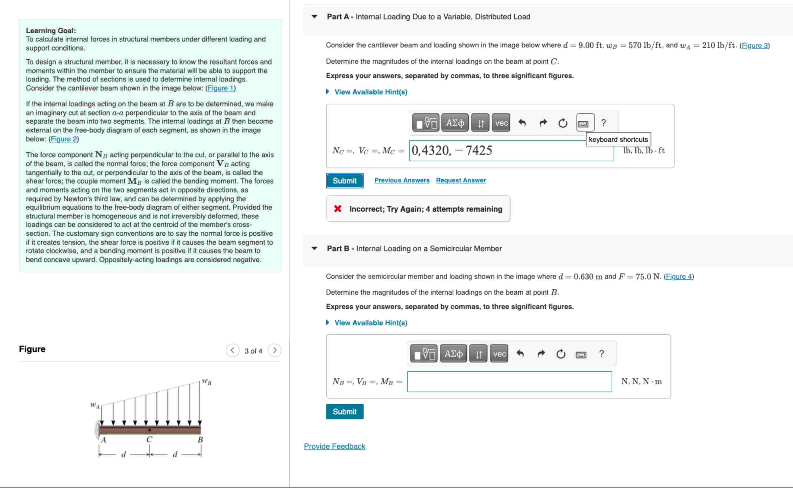Solved Learning Goal:To calculate internal forces in | Chegg.com