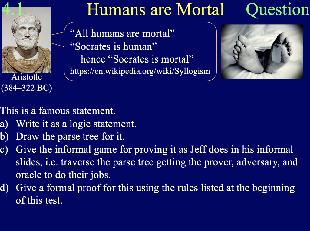 Humans are Mortal Question “All humans are mortal” | Chegg.com