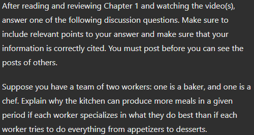 Solved After reading and reviewing Chapter 1 ﻿and watching | Chegg.com