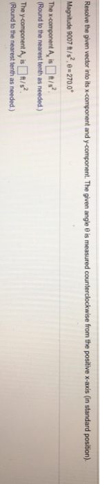 Solved Resolve the given vector into its x-component and | Chegg.com