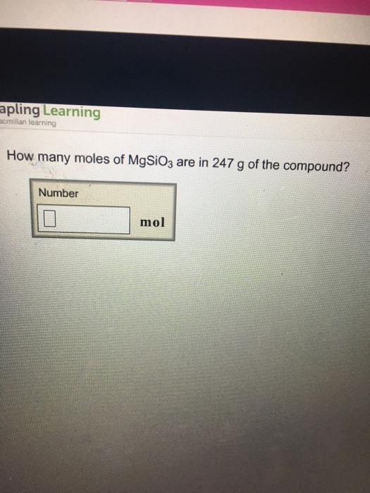 Solved apling Learning cmillan learning How many moles of | Chegg.com Solved apling Learning cmillan learning How many moles of | Chegg.com