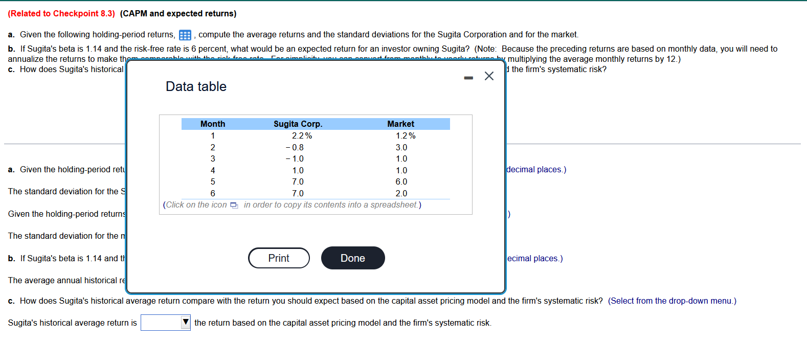 (Related to Checkpoint 8.3) (CAPM and expected | Chegg.com