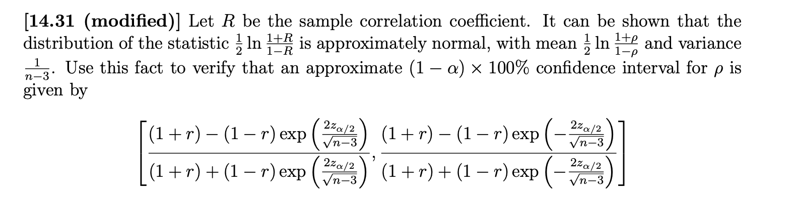 1+e (14.31 (modified)] Let R be the sample | Chegg.com