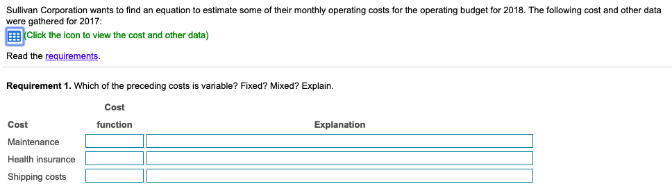 Solved Requirements 1 1. Which of the preceding costs is | Chegg.com