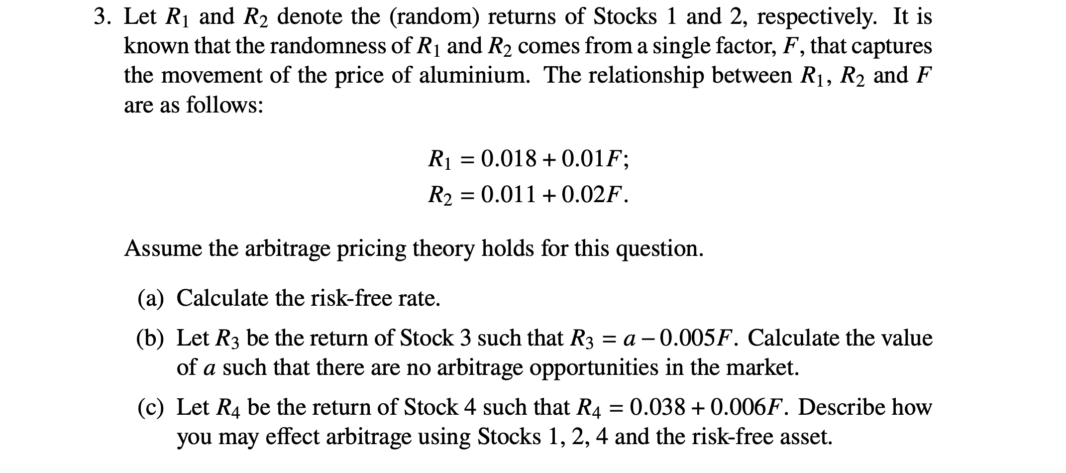 Solved Let R1 and R2 denote the (random) returns of Stocks 1 | Chegg.com