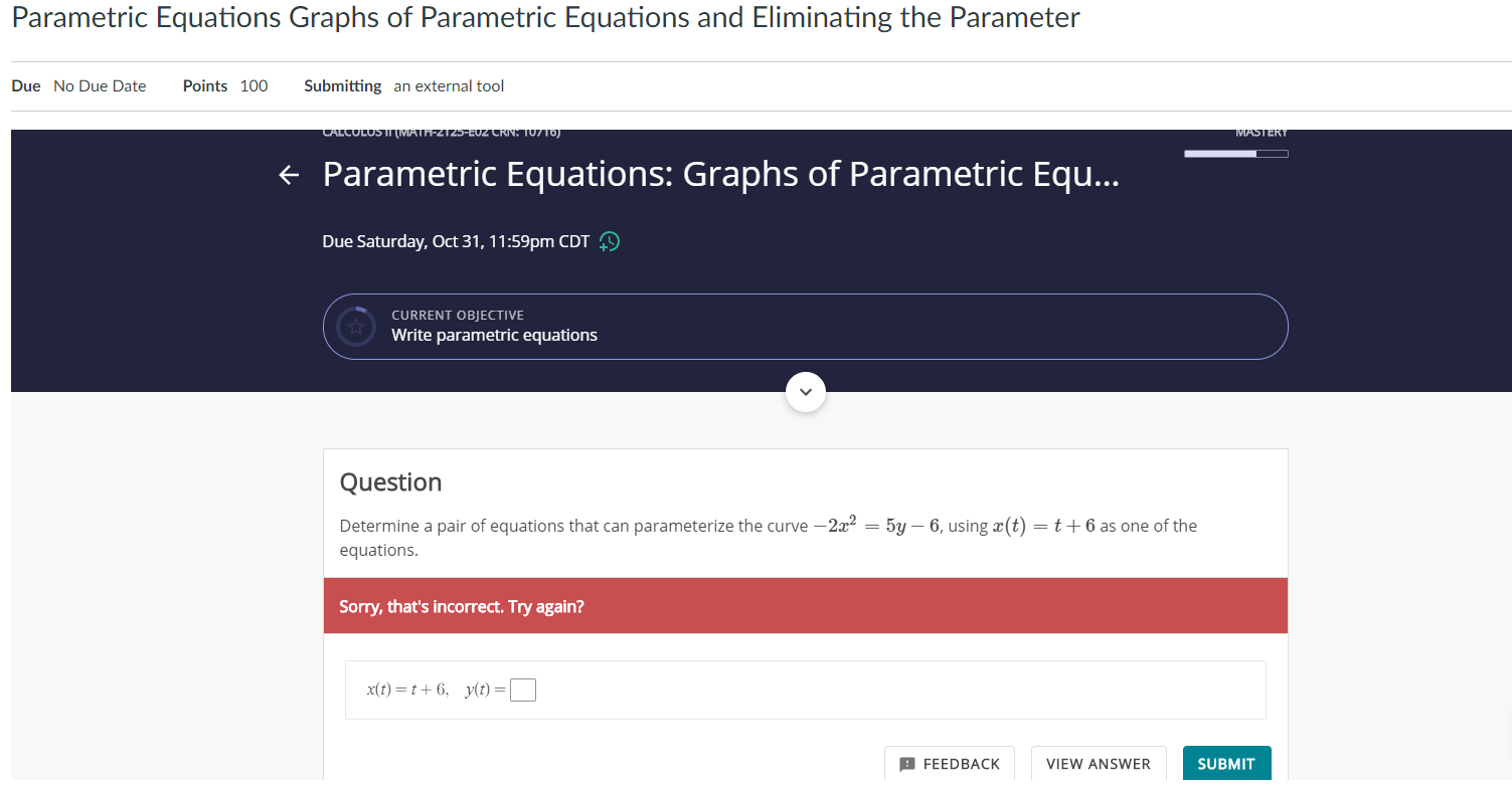 Solved Parametric Equations Graphs of Parametric Equations | Chegg.com