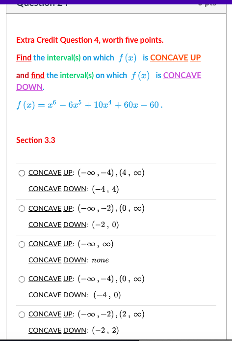 Solved Extra Credit Question 4, worth five points. Find the | Chegg.com