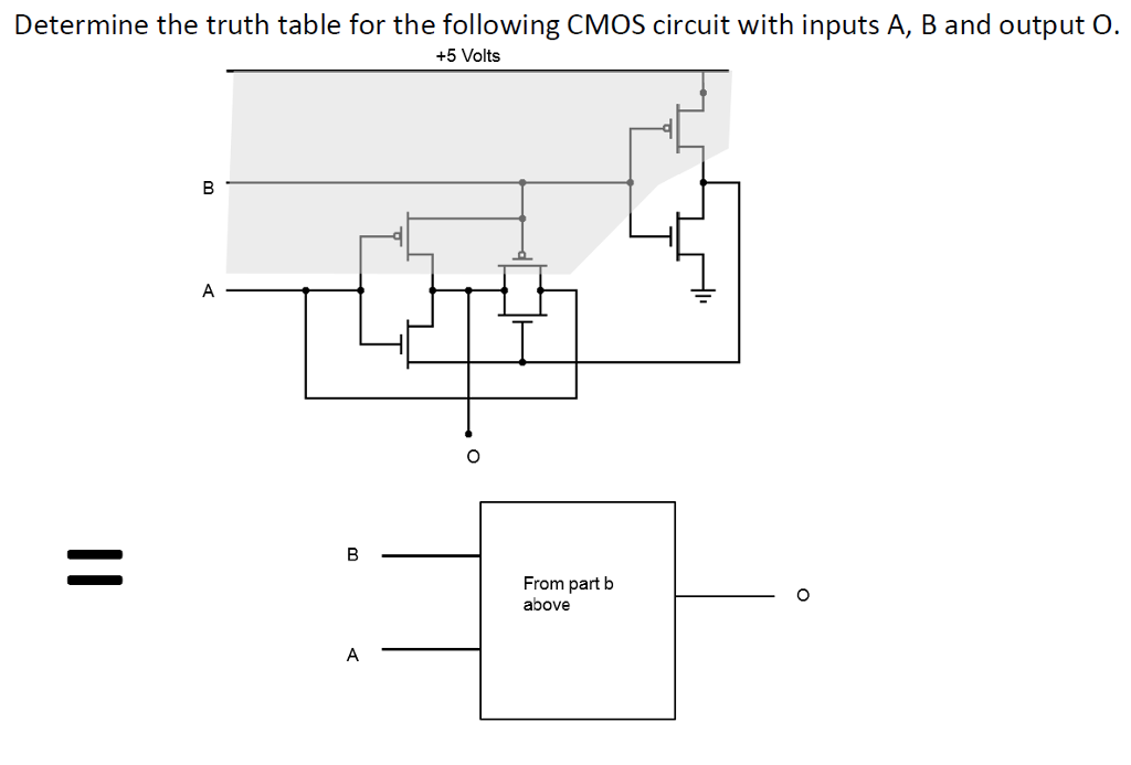 Solved Determine the truth table for the following CMOS | Chegg.com