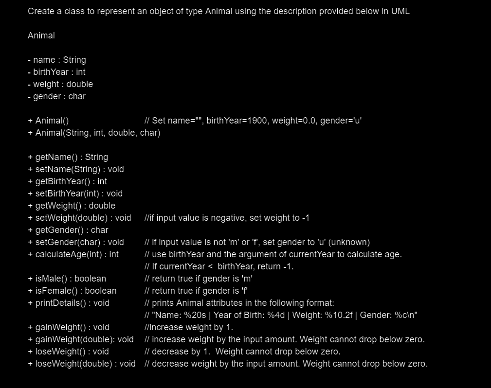 Solved I need help with creating a Driver class for my | Chegg.com