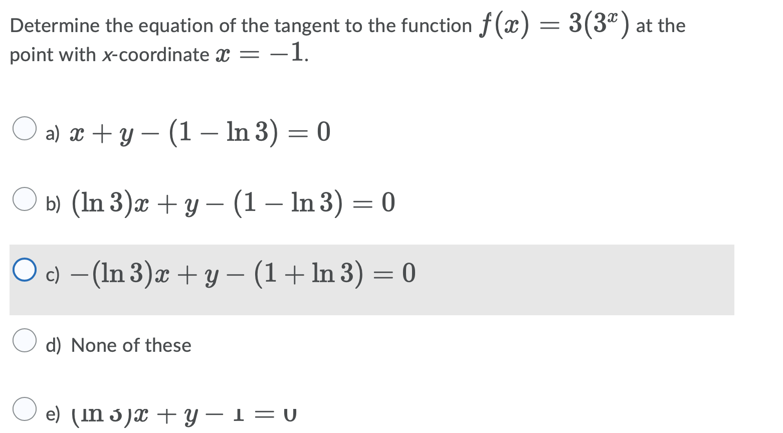Solved = Determine the equation of the tangent to the | Chegg.com