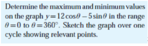 Solved Determine the maximum and minimum values on the graph | Chegg.com
