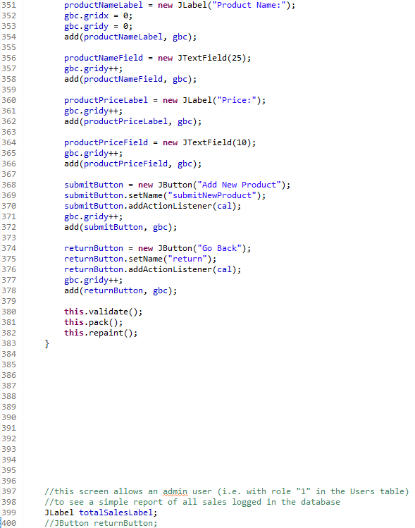 Solved Connect a Java GUI to an SQL Database Please help me | Chegg.com