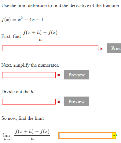 Solved Use the limit definition to find the derivative of | Chegg.com