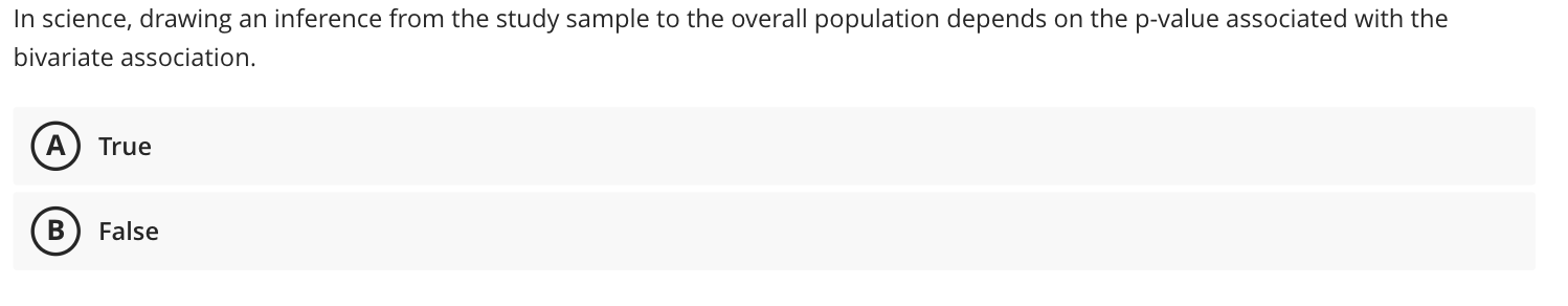 Solved In science, drawing an inference from the study | Chegg.com