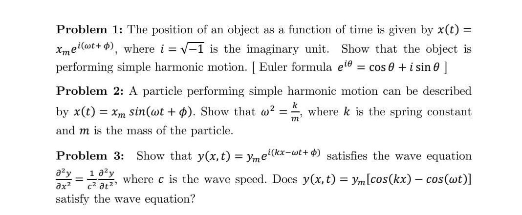 Solved Problem 1: The position of an object as a function of | Chegg.com