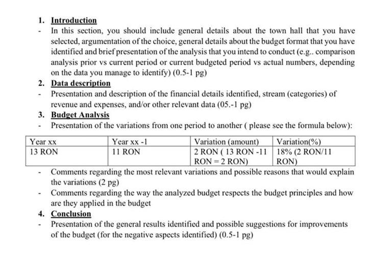 1. Introduction In this section, you should include | Chegg.com