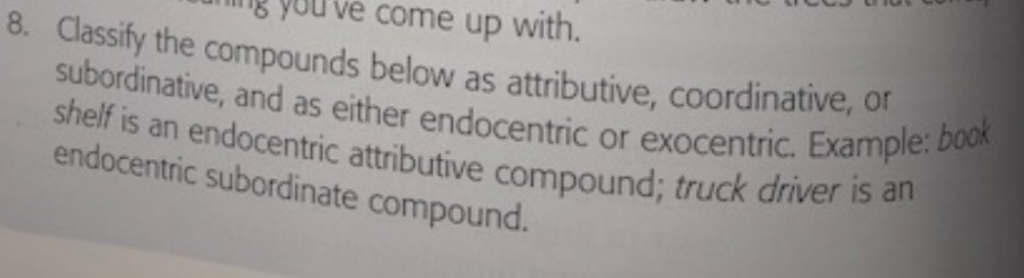 Solved g you ve come up with. 8. Classify the compounds | Chegg.com