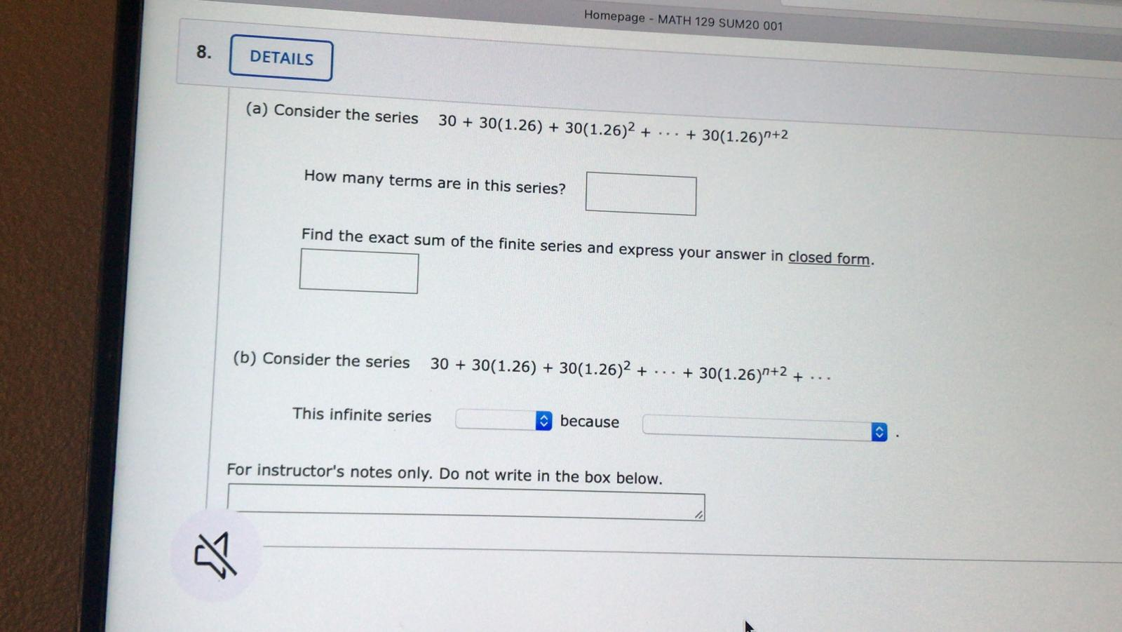 Solved Homepage - MATH 129 SUM20 001 8. DETAILS (a) Consider | Chegg.com