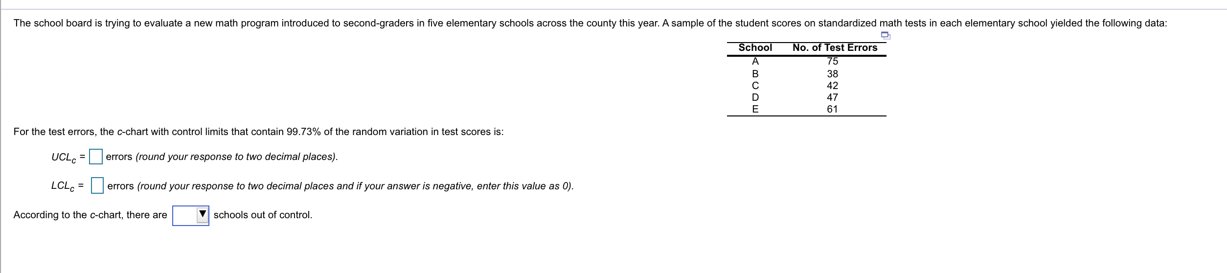 Solved The school board is trying to evaluate a new math | Chegg.com