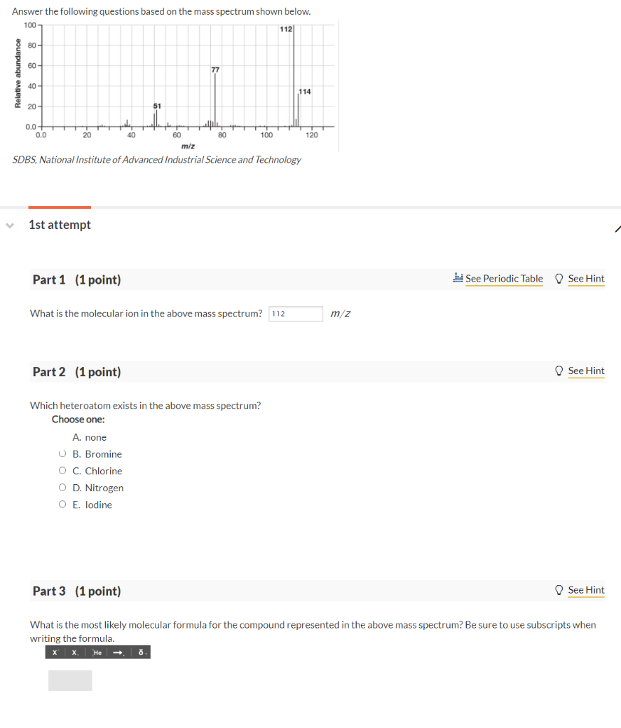 Solved Answer the following questions based on the mass | Chegg.com
