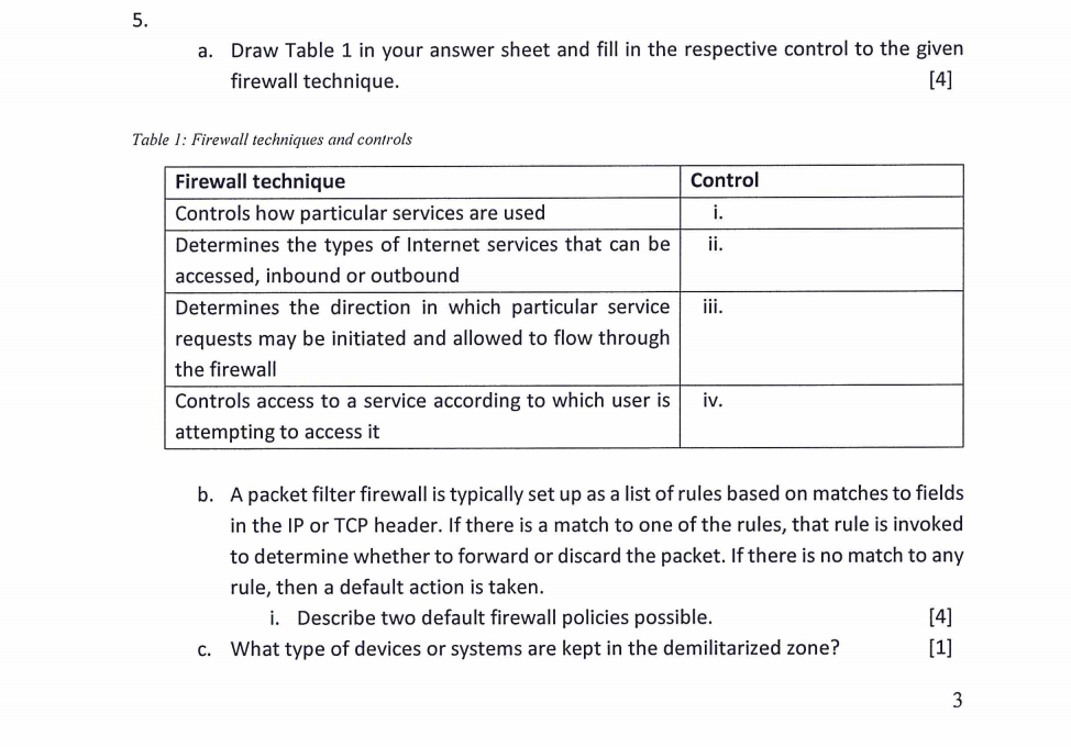 Solved 5. a. Draw Table 1 in your answer sheet and fill in | Chegg.com
