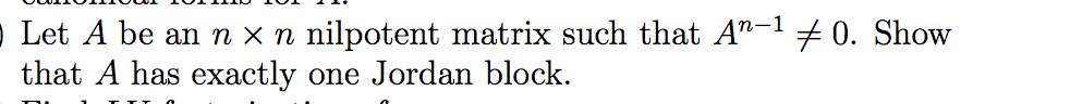 Solved ULUIIIIIULUI IUIIII 1914 Let A be an nxn nilpotent | Chegg.com