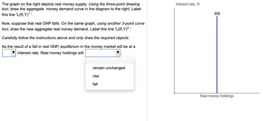 Solved Interest rate, R The graph on the right depicts real | Chegg.com